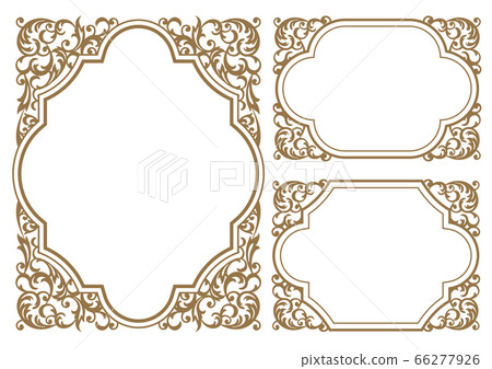Western arabesque vintage frame set - Stock Illustration [66277926] - PIXTA
