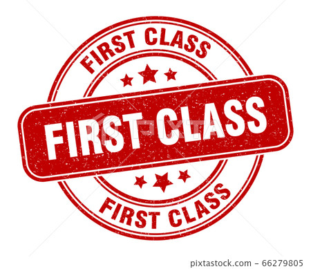 first class stamp. first class label. round grunge - Stock Illustration ...