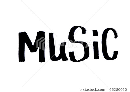 Music hand lettering calligraphy for design... - Stock Illustration ...