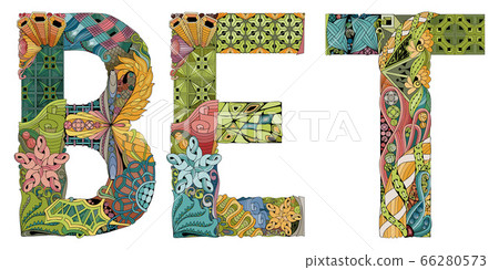 Zentangle stylized word BET. Hand Drawn lace... - Stock Illustration ...
