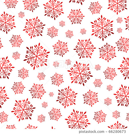 Red snowflake seamless pattern. - Stock Illustration [66280673] - PIXTA