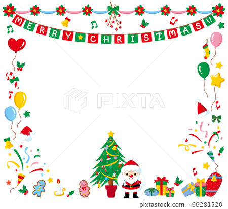 Frame with Christmas characters / Santa and... - Stock Illustration ...