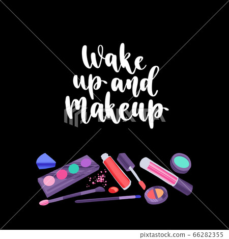 Modern calligraphy style makeup phrase.... - Stock Illustration ...