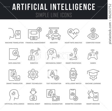 Set Vector Line Icons of Artificial Intelligence-插圖素材 [66283752] - PIXTA圖庫