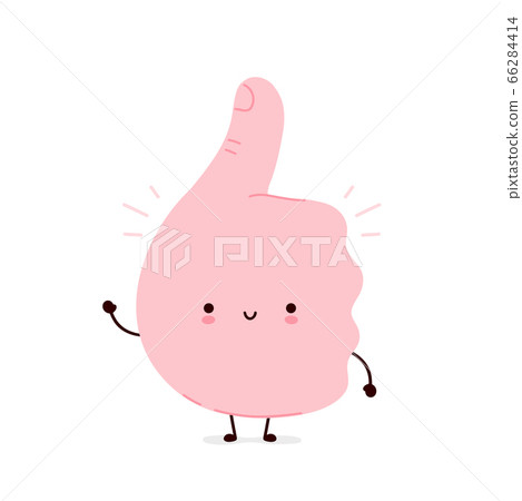 Cute funny thumbs up gesture. Vector - Stock Illustration [66284414 ...