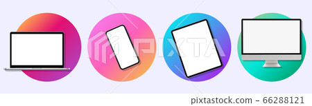 Device Simple Trendy Set on Gradient Background - Stock Illustration ...