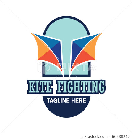 kite fighting logo with text space for your slogan - Stock Illustration ...