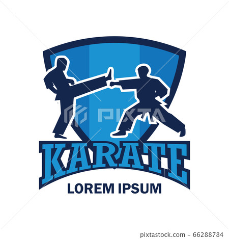 karate martial logo with text space for your... - Stock Illustration ...