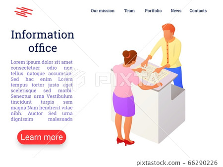 Two people interact near the reception or counter - Stock Illustration ...
