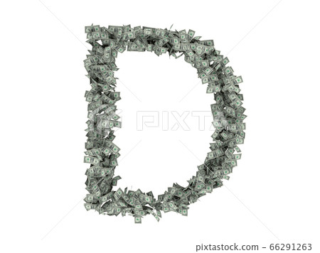 Letter from dollars. Alphabet isolate on white... - Stock Illustration ...