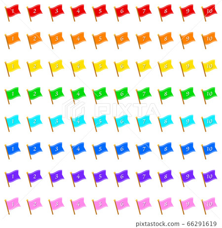 Colorful number icon set (flag/flag) - Stock Illustration [66291619 ...