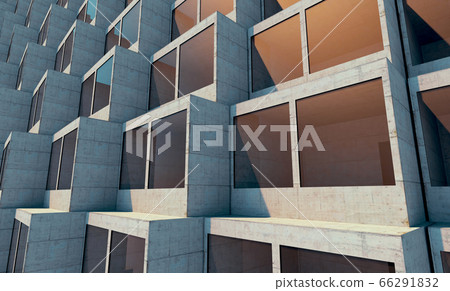 Future architecture. Futuristic building.... - Stock Illustration ...