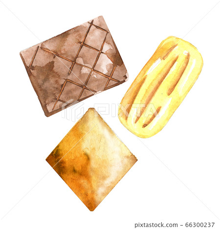 Watercolor set of biscuits - Stock Illustration [66300237] - PIXTA