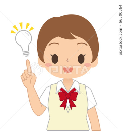 Female student doing a peace sign with a smile - Stock Illustration ...
