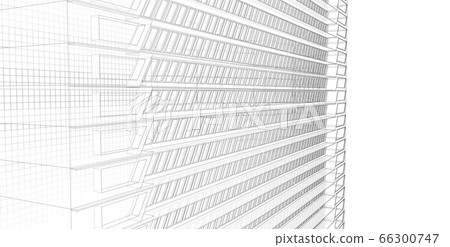 3D illustration architecture building perspective - Stock Illustration ...