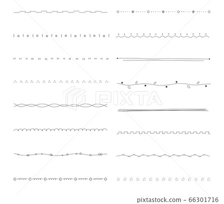 Handwritten line set/divider/fashionable/cute - Stock Illustration ...