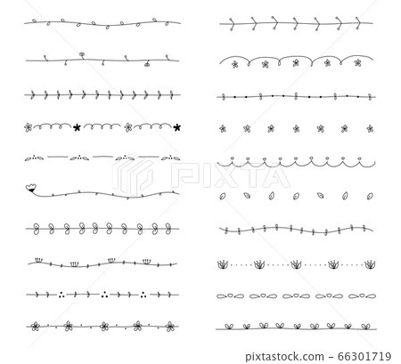 Handwritten line set/divider/fashionable/cute - Stock Illustration ...