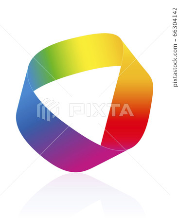 Moebius strip, rainbow colored Mobius band....-插圖素材 [66304142] - PIXTA圖庫