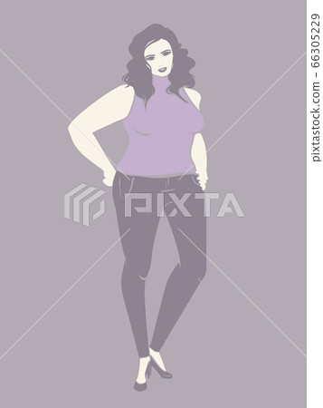Woman Plus Size Model Illustration - Stock Illustration [66305229] - PIXTA