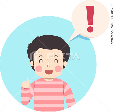 Teen Guy Important Exclamation Point Illustration-插圖素材 [66305263] - PIXTA圖庫