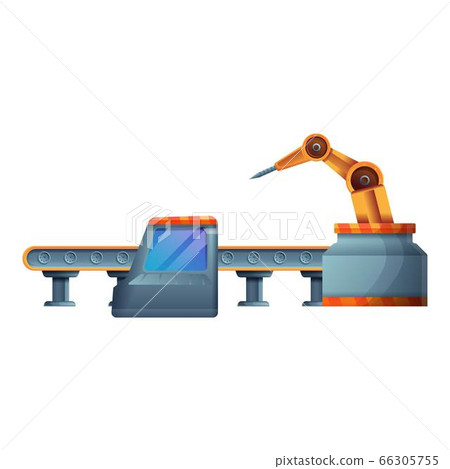 Car assembly line icon, cartoon style - Stock Illustration [66305755 ...