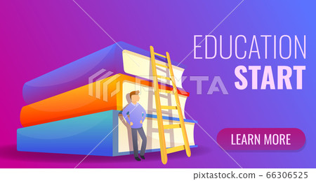 Education start ncept banner, cartoon style - Stock Illustration ...