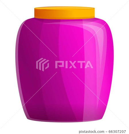 Sweet pink jam jar icon, cartoon style - Stock Illustration [66307207 ...