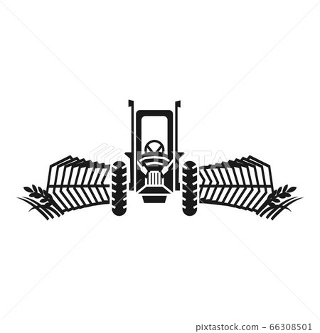 Tractor working harvester icon, simple style - Stock Illustration ...
