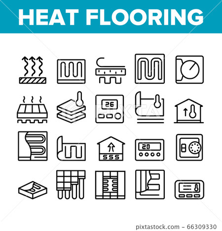 Heat Flooring Device Collection Icons Set Vector - Stock Illustration ...