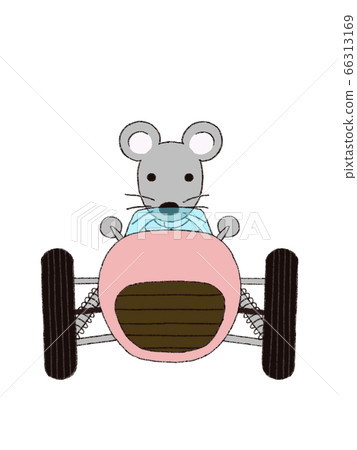 Mouse & Racing Car Pink - Stock Illustration [66313169] - PIXTA