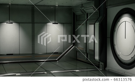 Clean sterile futuristic science fiction interior - Stock Illustration ...