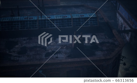 Aerial view of Old factory - Stock Illustration [66313656] - PIXTA