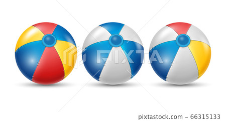 Colorful beach ball with different color set.... - Stock Illustration ...