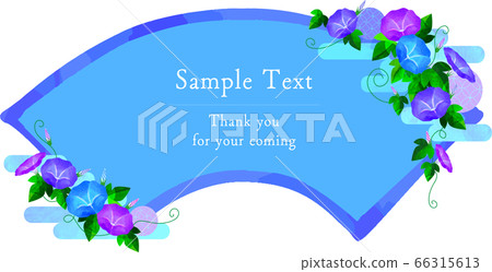 Japanese-Asagao-morning glory-Frame-Asagao-Fan... - Stock Illustration ...