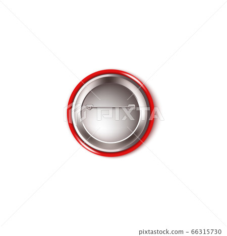 Round red button pin - back view. Realistic... - Stock Illustration ...