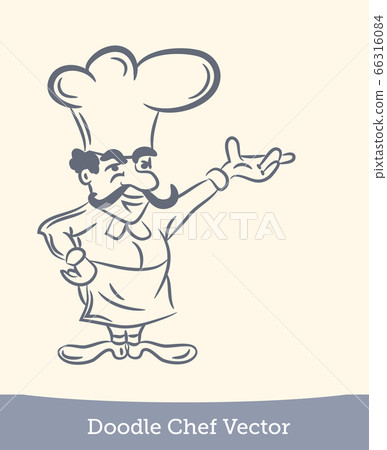 doodle chef isolated on white background. Vector-插圖素材 [66316084] - PIXTA圖庫