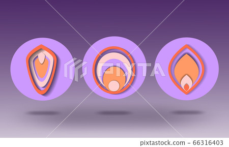 Paper style icons. Colored. Beautiful, round... - Stock Illustration ...