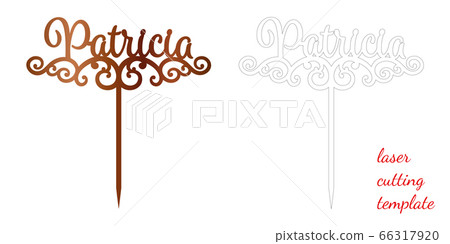 Sign 'Patricia' cake toppers for laser or... - Stock Illustration ...