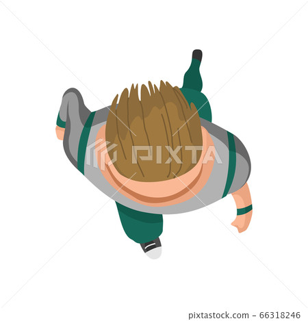 Top View People. Young man on white background... - Stock Illustration ...