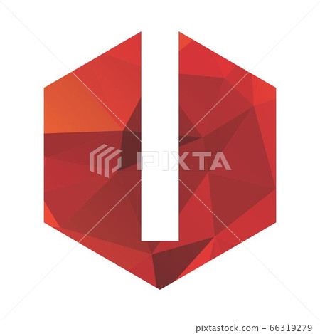 l initials red polygonal logo and vector icon-插圖素材 [66319279] - PIXTA圖庫