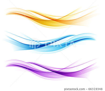 Set of color abstract wave design element - Stock Illustration ...