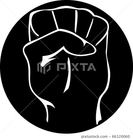 Fist up sign as illustration of gesture of... - Stock Illustration ...
