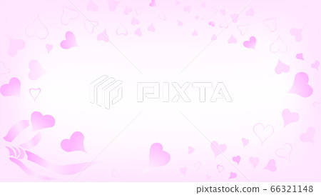 Pink ribbon and heart pink frame background... - Stock Illustration ...