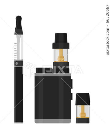 Vaping device accessories set isolated on white - Stock Illustration ...