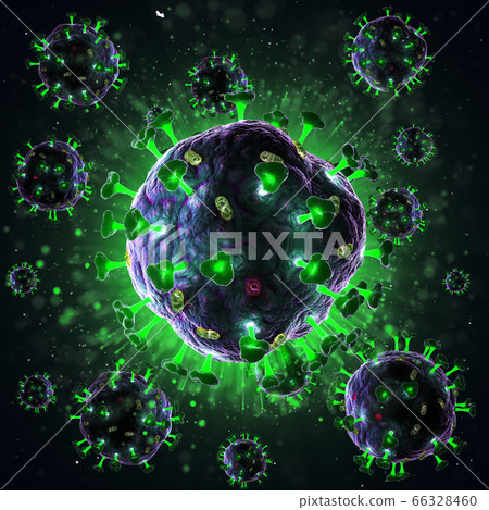 3d render of pathogenic virus organism or... - Stock Illustration ...