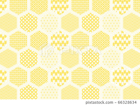 Hexagonal Japanese pattern_Yellow - Stock Illustration [66328634] - PIXTA
