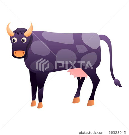 Violet cow icon, cartoon style - Stock Illustration [66328945] - PIXTA