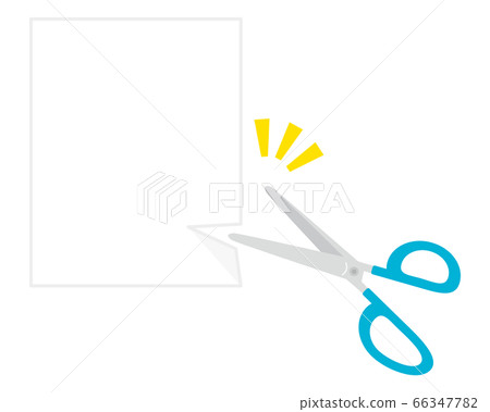 Illustration of cutting paper with scissors - Stock Illustration ...