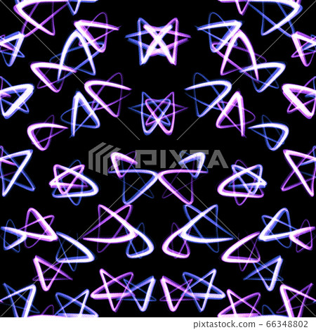 Neon seamless pattern with hand drawn stars on... - Stock Illustration ...