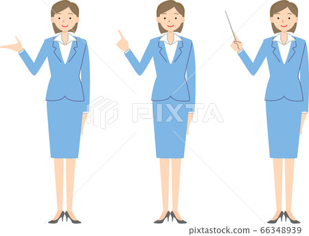 Female employee pointing - Stock Illustration [66348939] - PIXTA